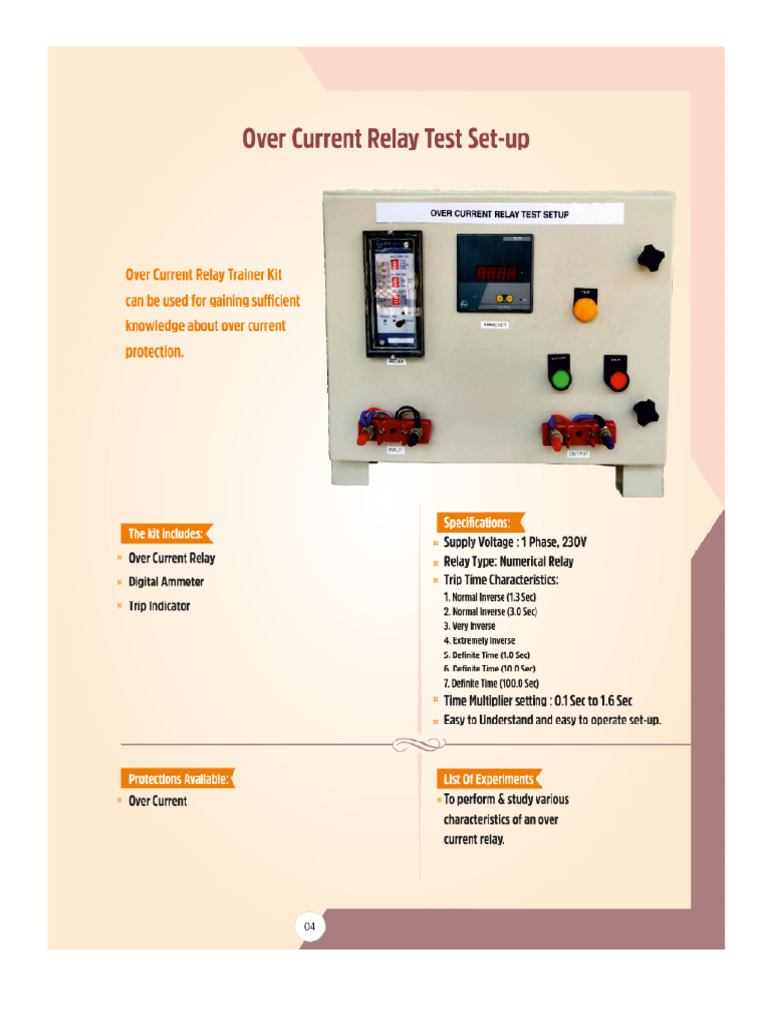 Over Current Relay Test Set Up | PDF