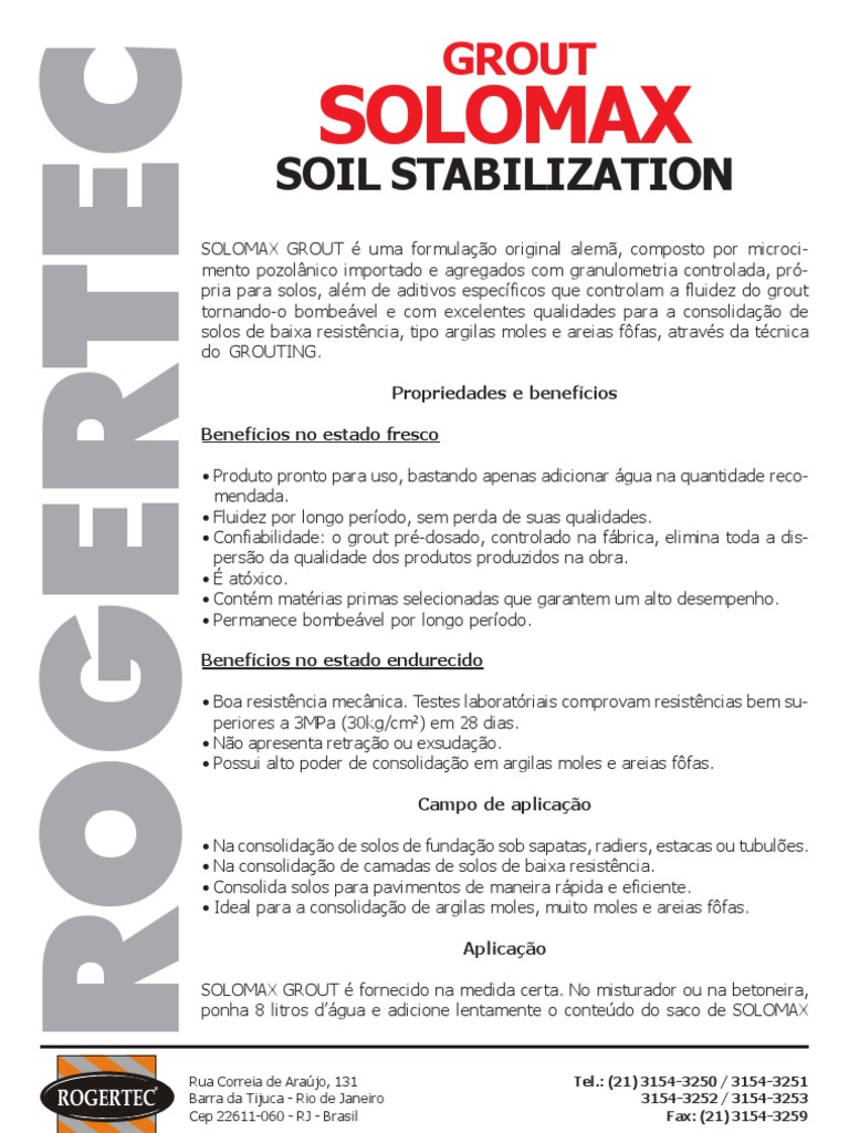 Solomax Grout | PDF | Argila | Solo
