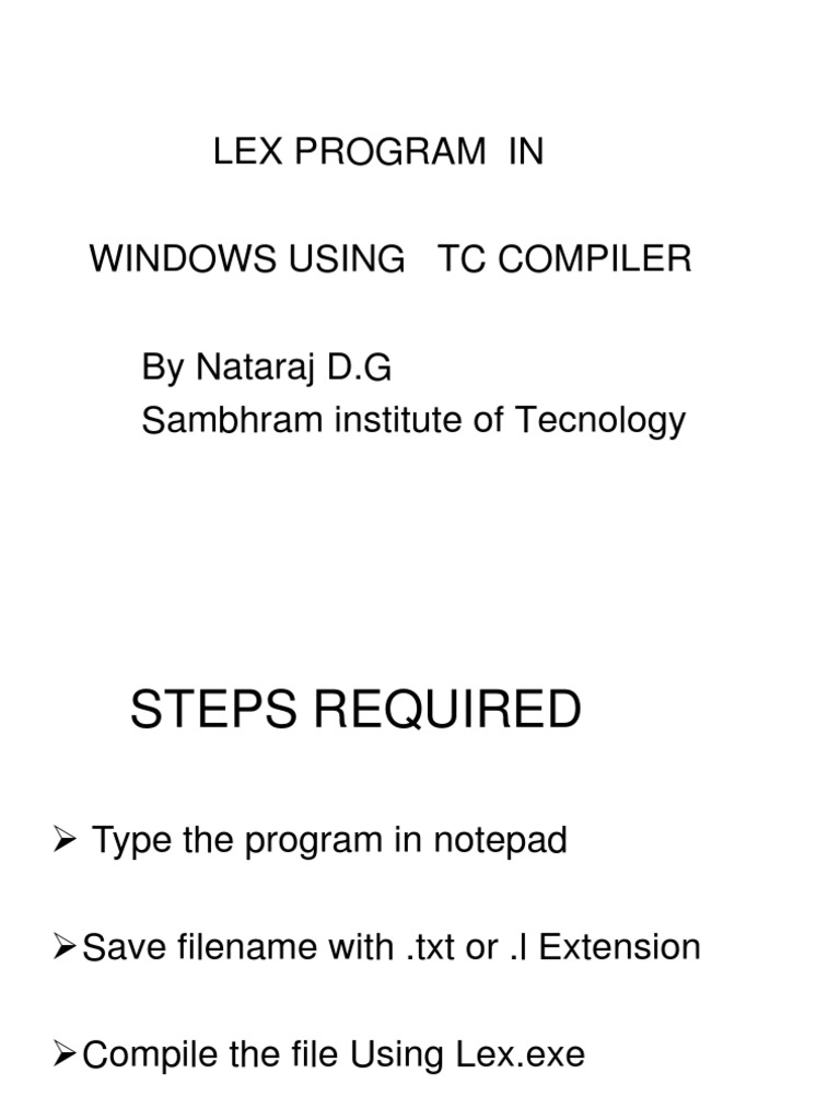 Lex Programs Using C Compiler | PDF