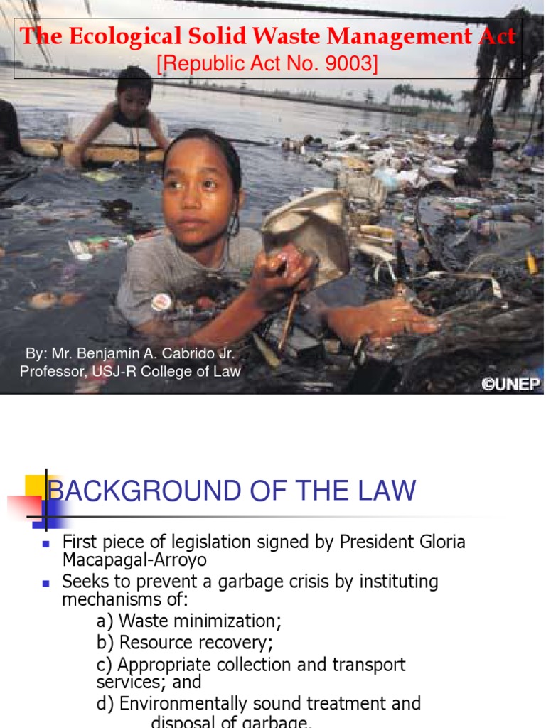 Ecological Solid Waste Management Act of 2000 | Download Free PDF ...
