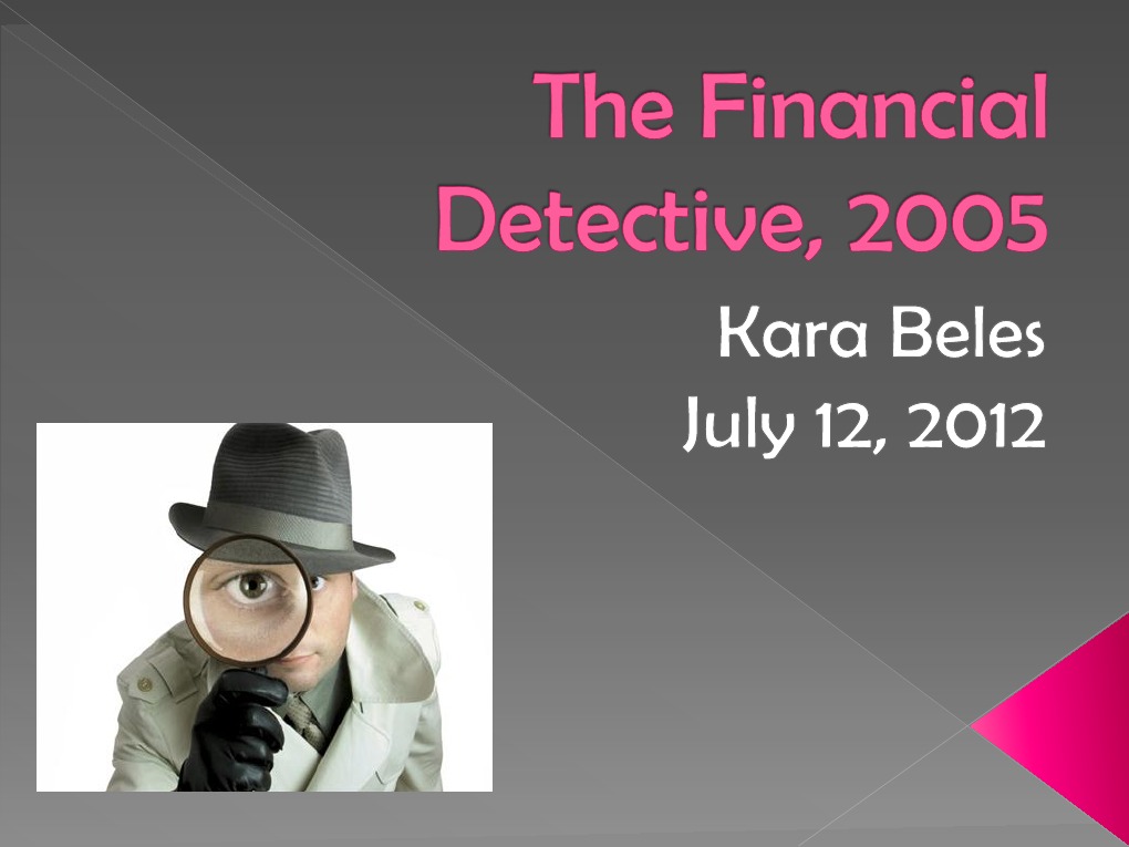 The Financial Detective, 2005 | PDF | Retail | Strategic Management