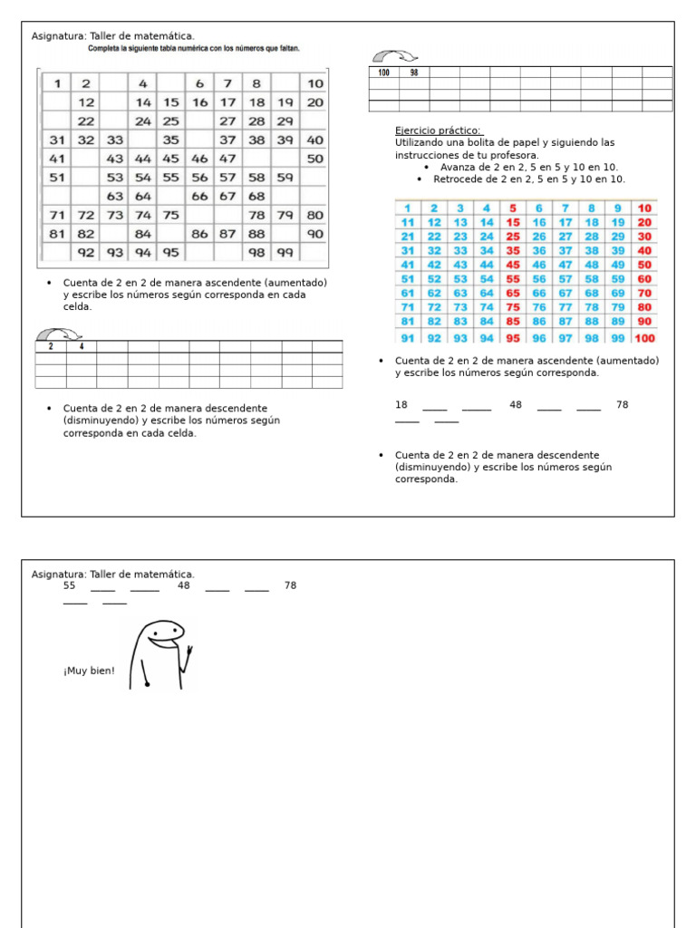 Conteo Taller de Matematica | PDF