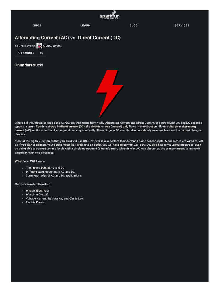 Alternating Current (AC) vs. Direct Current (DC) - Learn - Sparkfun.com ...