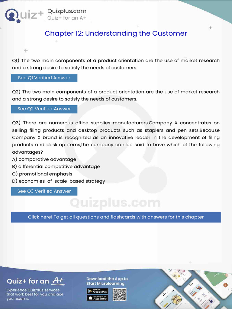 The Two Main Components of A Product Orientation Are The Use of Market ...