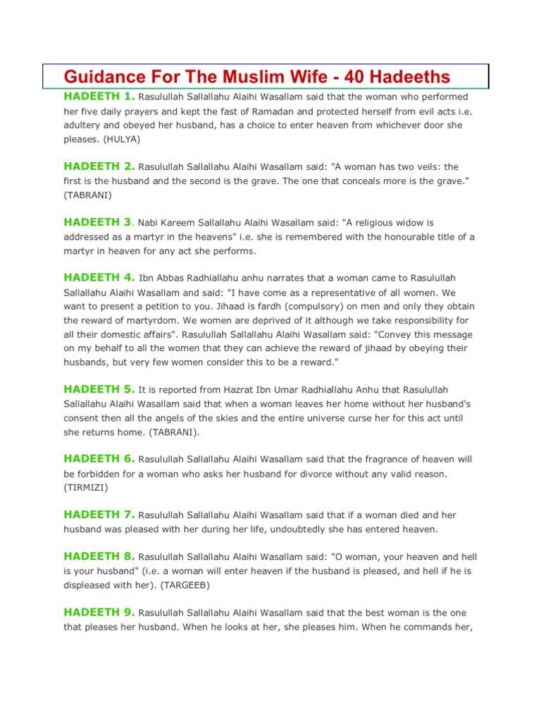 40 Hadiths Muslim Women | Hadith | Patience