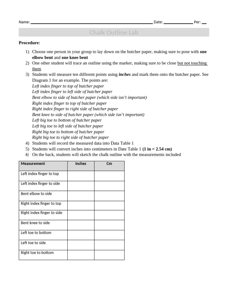Chalk Outline Lab | PDF