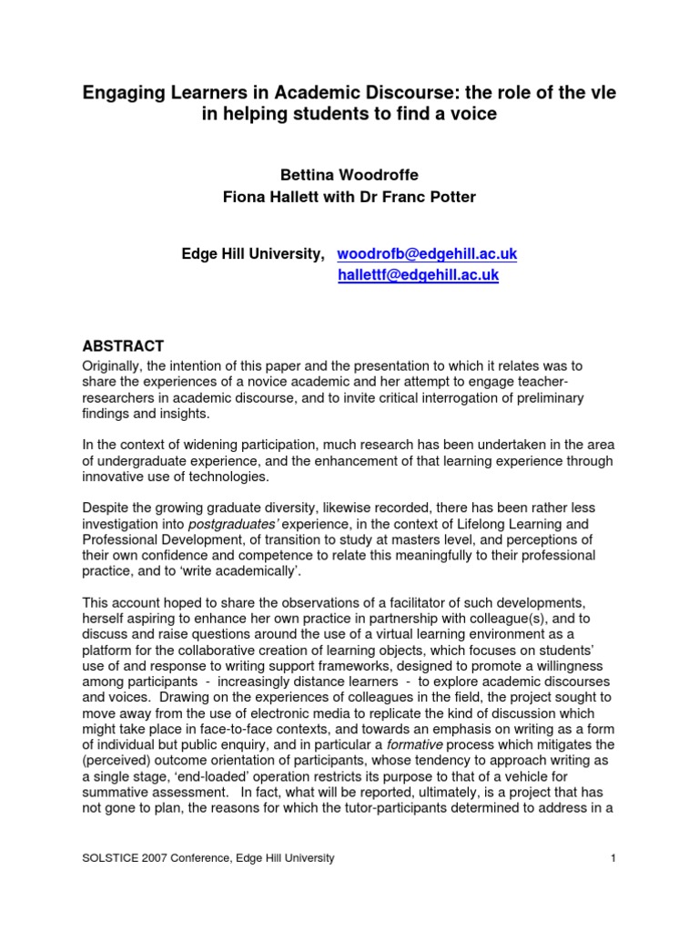 Engaging Academic Discourse Online | PDF | Constructivism (Philosophy ...