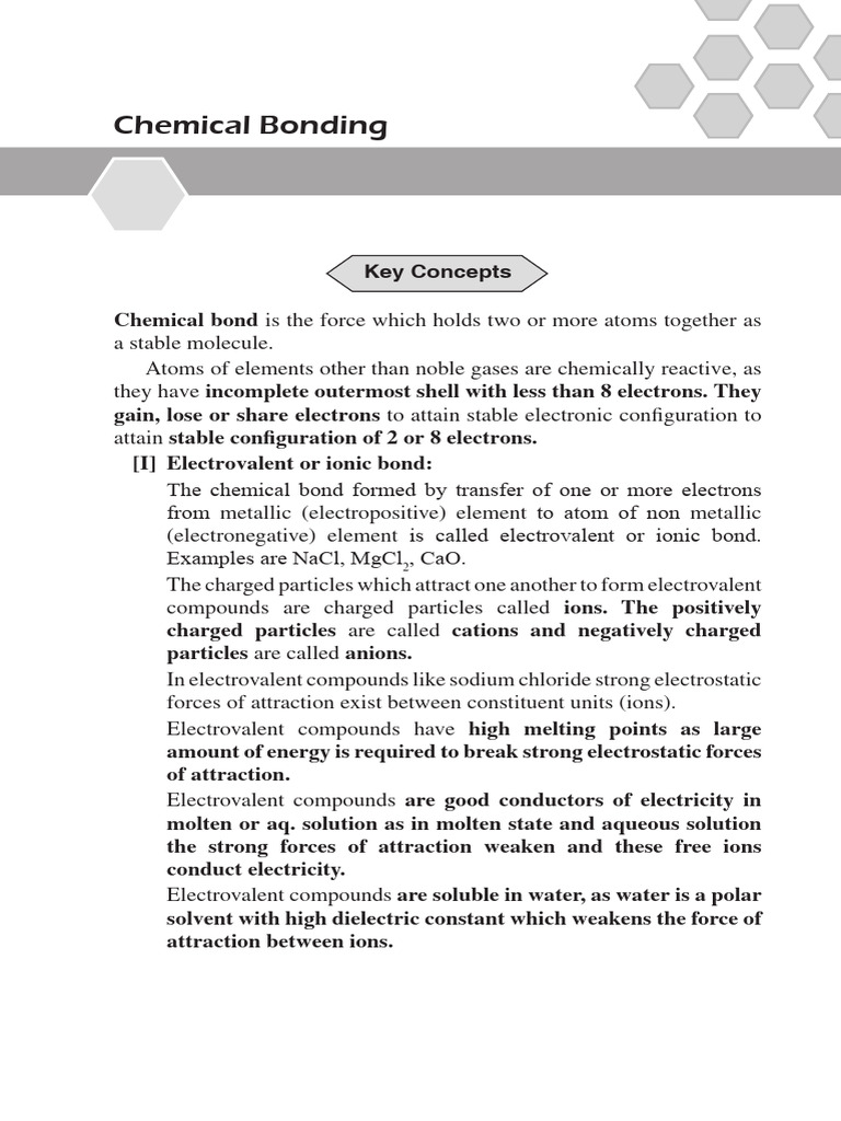 Chemical Bonding Notes | PDF