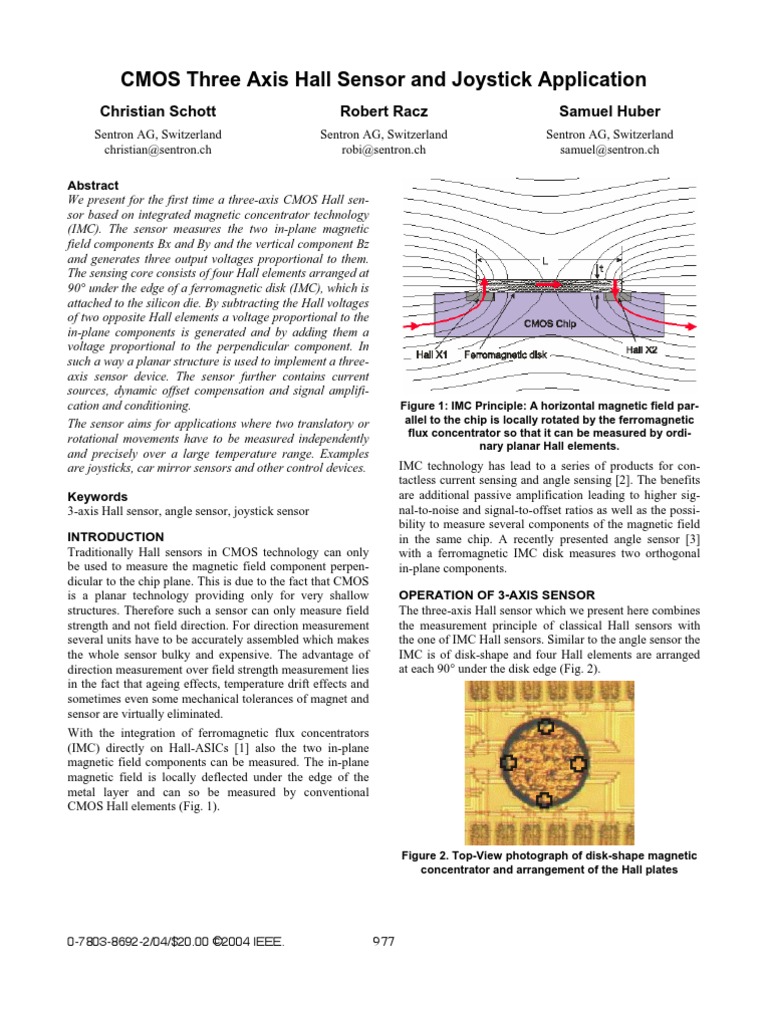 CMOS Three Axis Hall Sensor and Joystick Application ...
