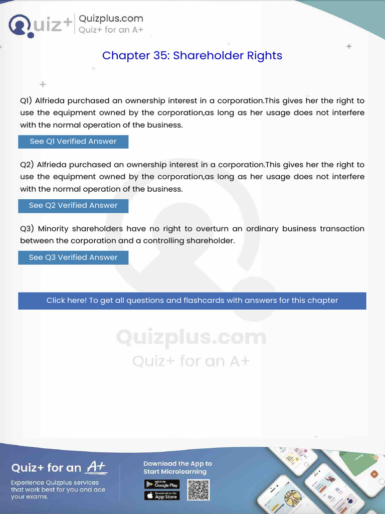 Alfrieda Purchased An Ownership Interest in A Corporationthis Gives Her ...