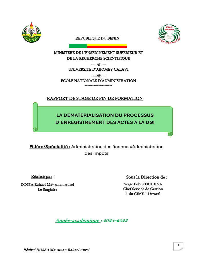 Rapport de Stage de Rahael | PDF | Impôts | Business