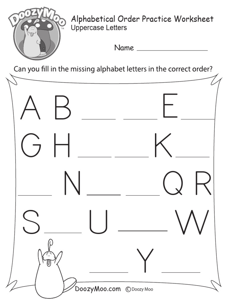 Https Doozymoo - Com PDF Missing-Letters Alphabetical-Order-practice ...