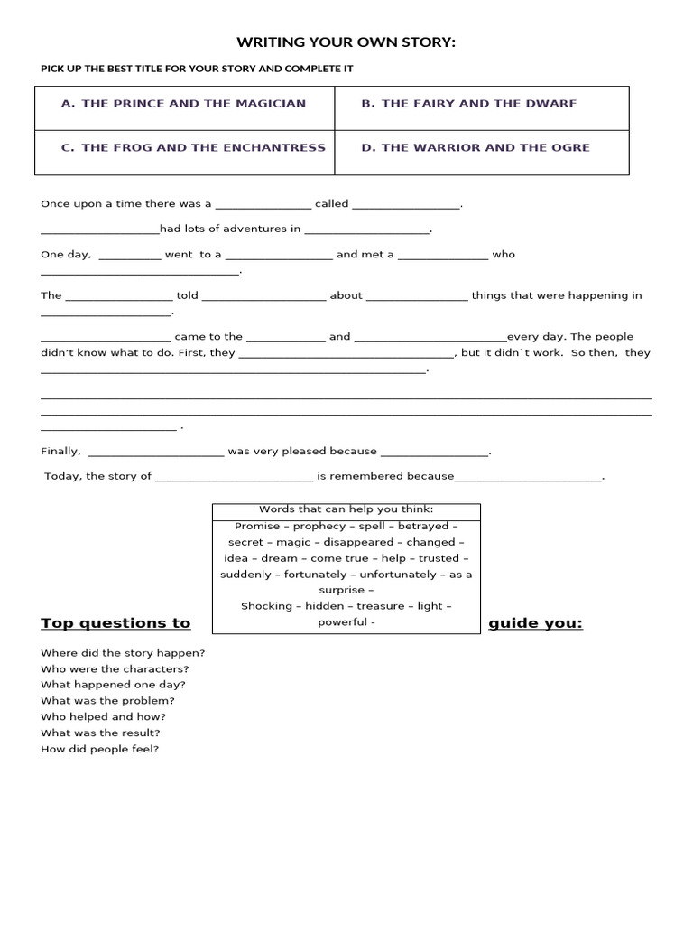 Writing Your Own Story | PDF