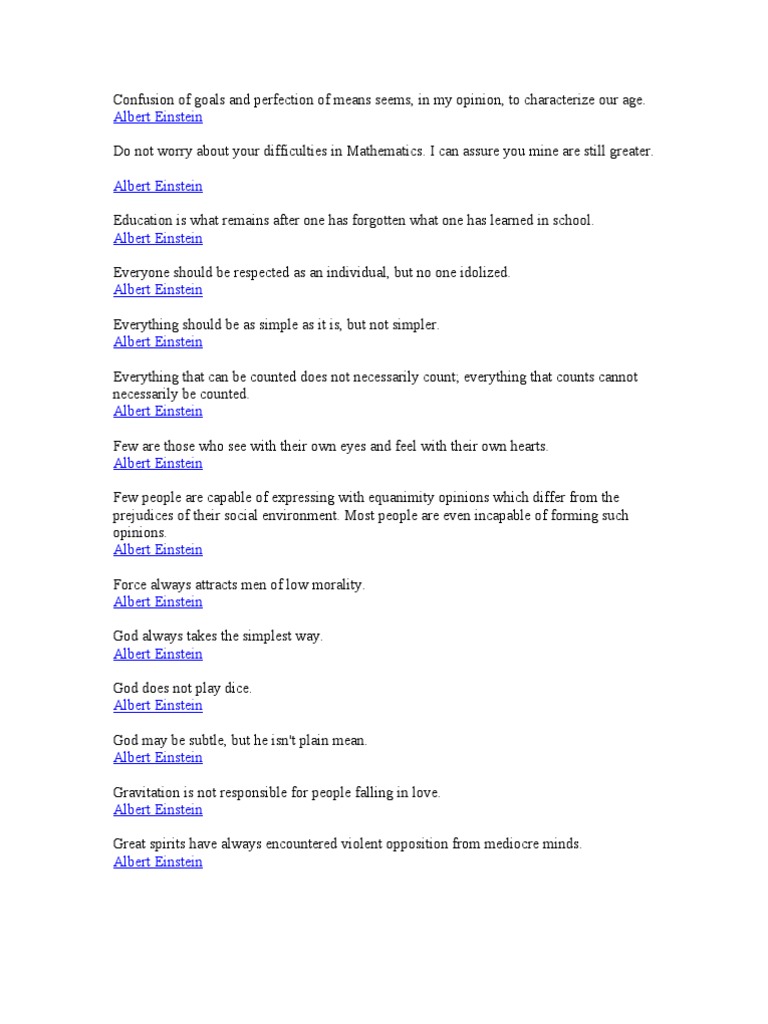 Albert Einstein Pdf Albert Einstein Science