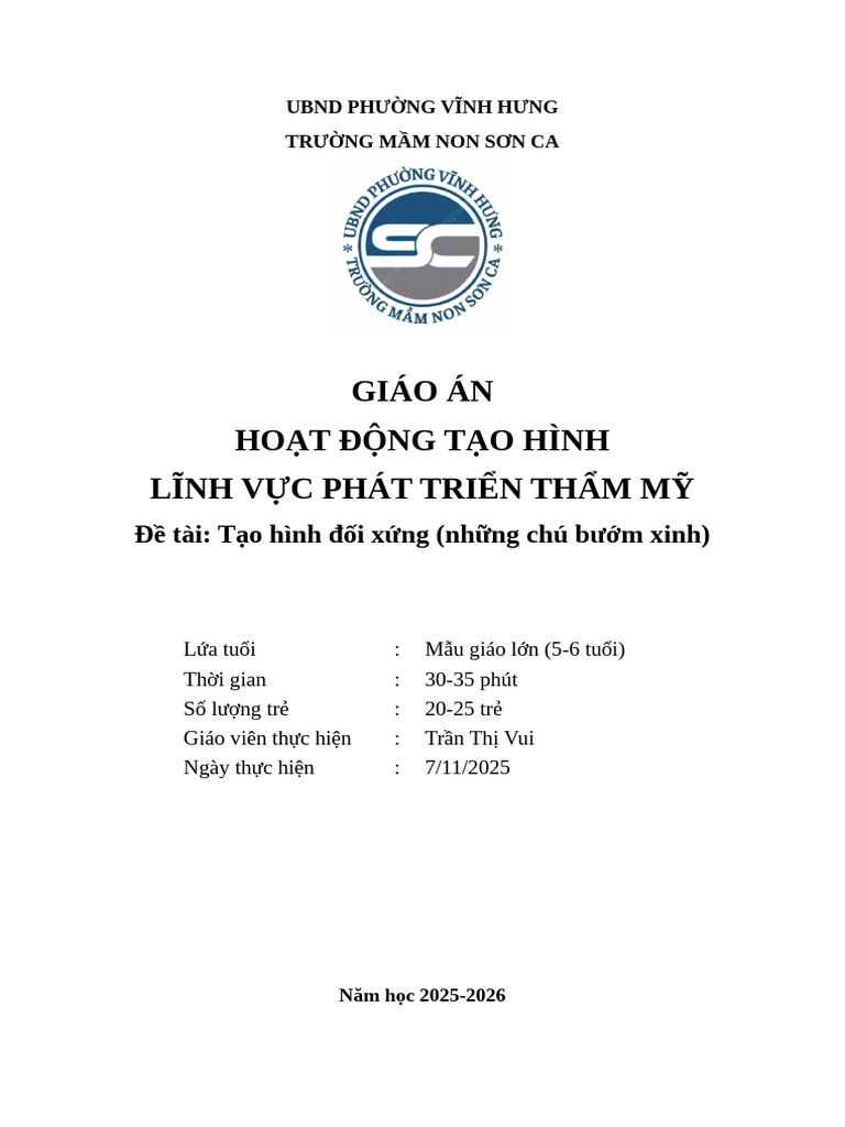 Giao An Tao Hinh Doi Xung | PDF
