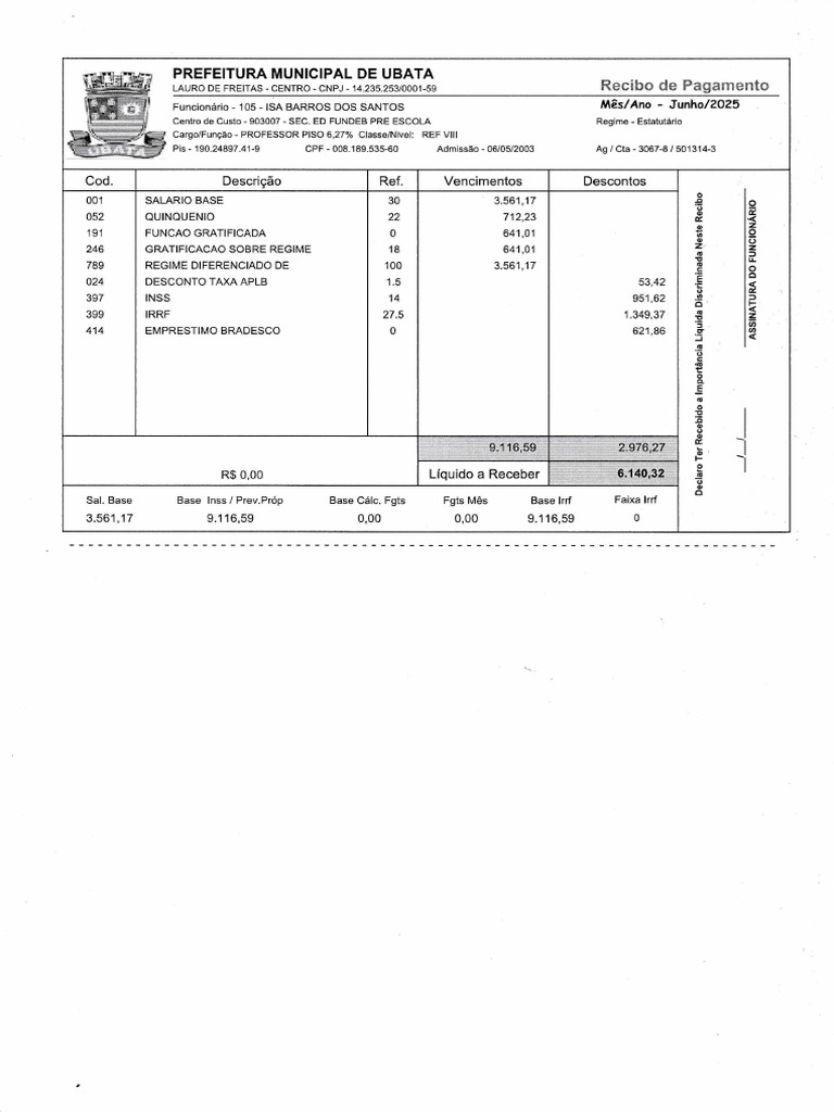 Contra Cheque - 20250731 - 0001 | PDF