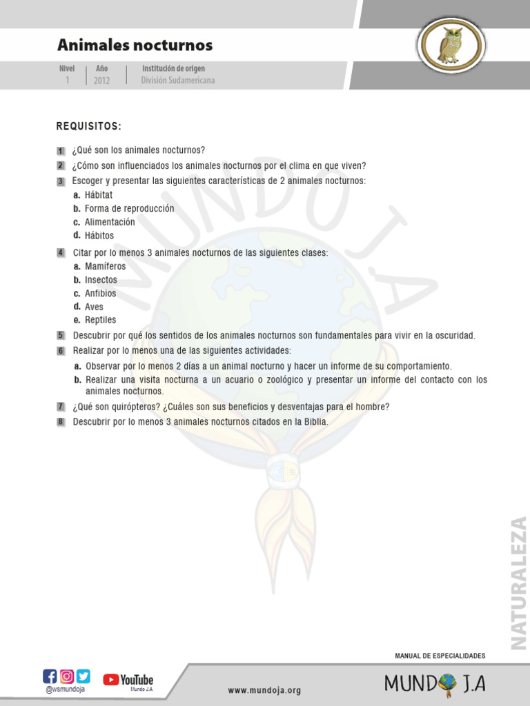 98 Animales Nocturnos Nat | PDF