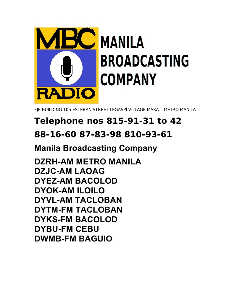 Manila Broadcasting Company 1991 | PDF | Business