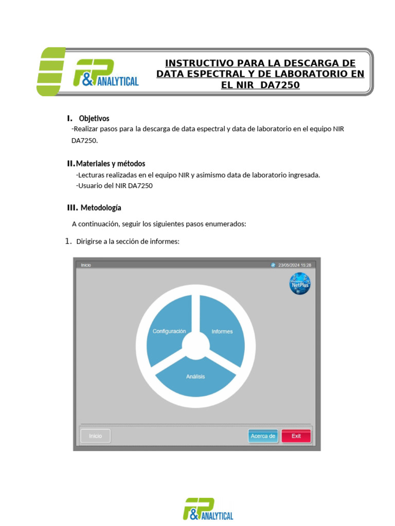 Instructivo para La Descarga de Data Espectral y de Laboratorio en El ...