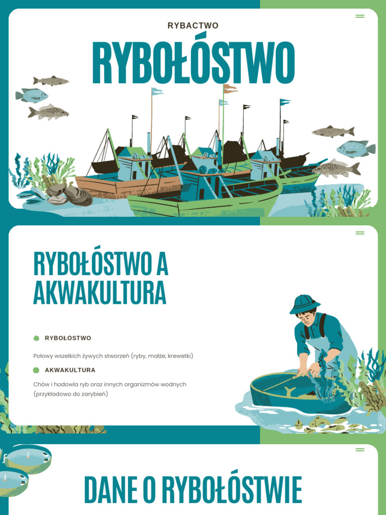 Blue Green Illustrative Aquaculture & Fisherie Presentation | PDF