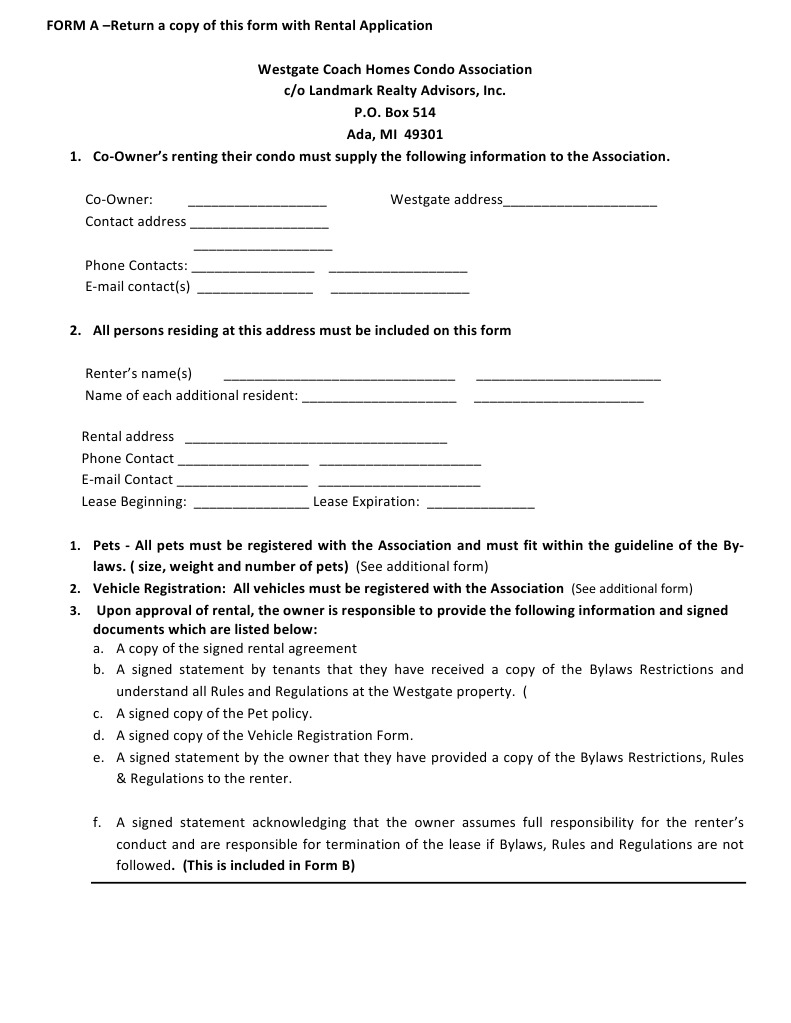 Westgate Rental Application Guidelines | PDF | Lease | Renting