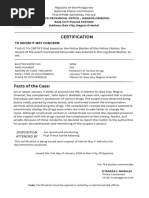 Police Blotter Entry Certification Sample | PDF