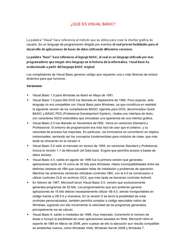 Que Es Visual Basic | PDF