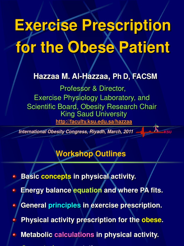 Exercise Prescription for Obese Patients | PDF | Physical Exercise ...