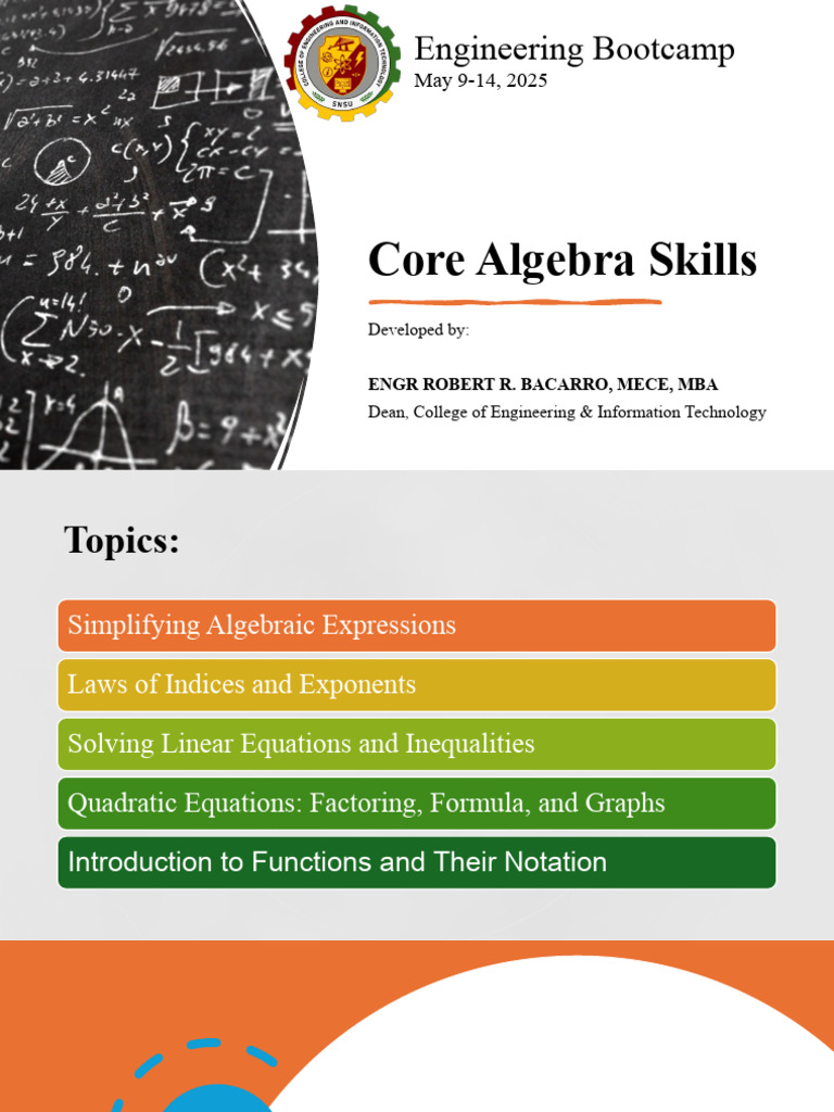 Core Algebra Skills | PDF | Function (Mathematics) | Quadratic Equation