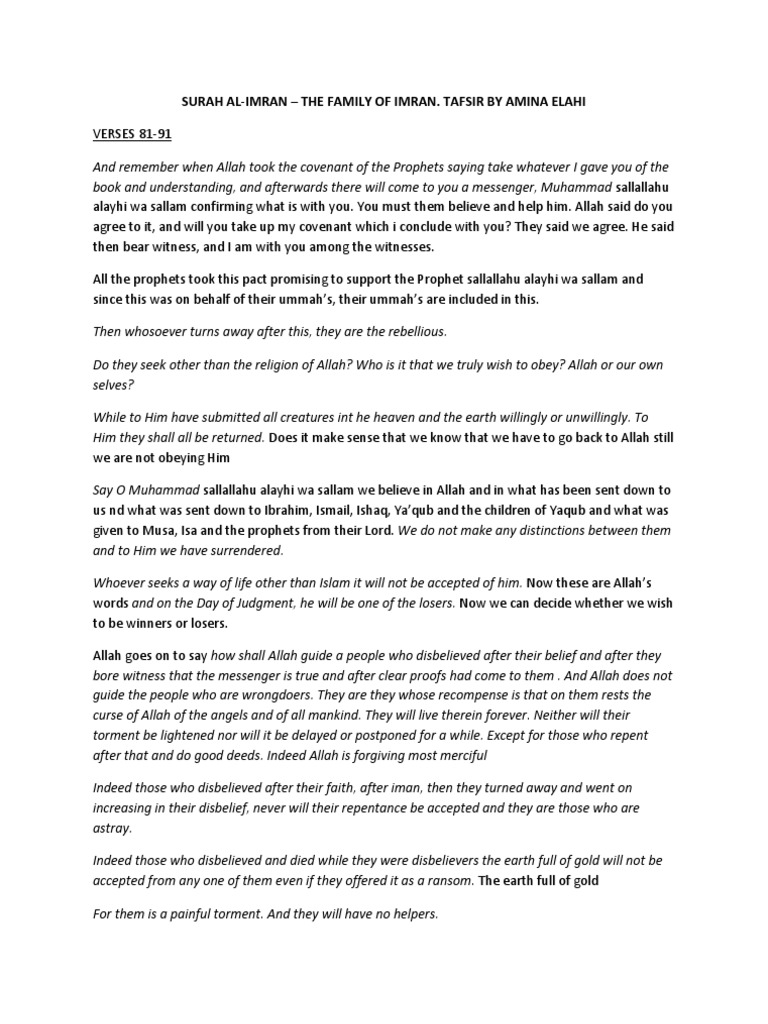 Surah Al Imran Part 9 | PDF | Prophets And Messengers In Islam | Muhammad