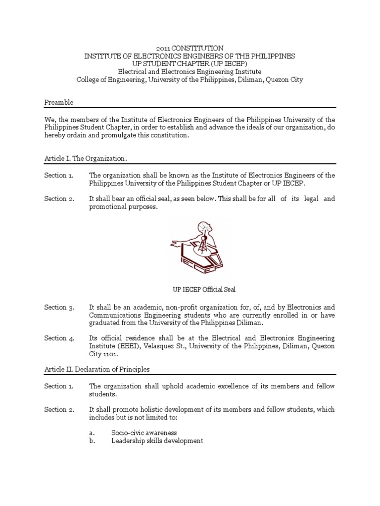 UP IECEP 2011 Constitution | PDF | Constitutional Amendment | Committee