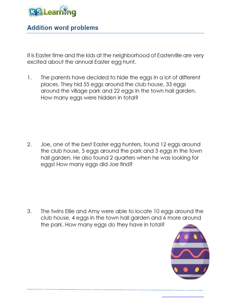 Grade 3 Addition Word Problems A4 | PDF