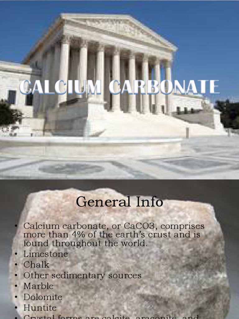Calcium Carbonate Properties and Applications | PDF | Chemical ...