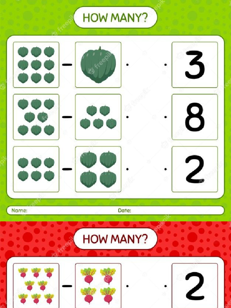 Subtraction Matching Sheets | PDF