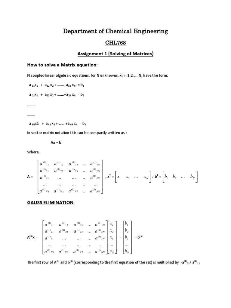 department-of-chemical-engineering-assignment-1-solving-of-matrices
