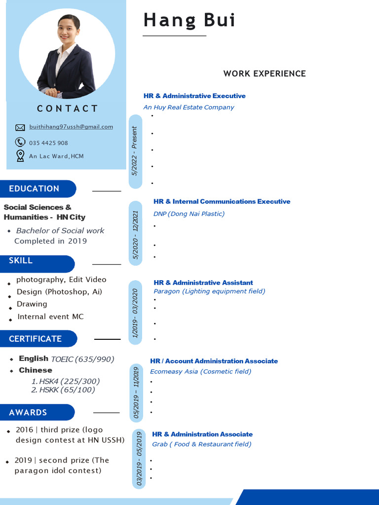 CV Bui Hang (Admin Executive) | PDF | Employment | Economies