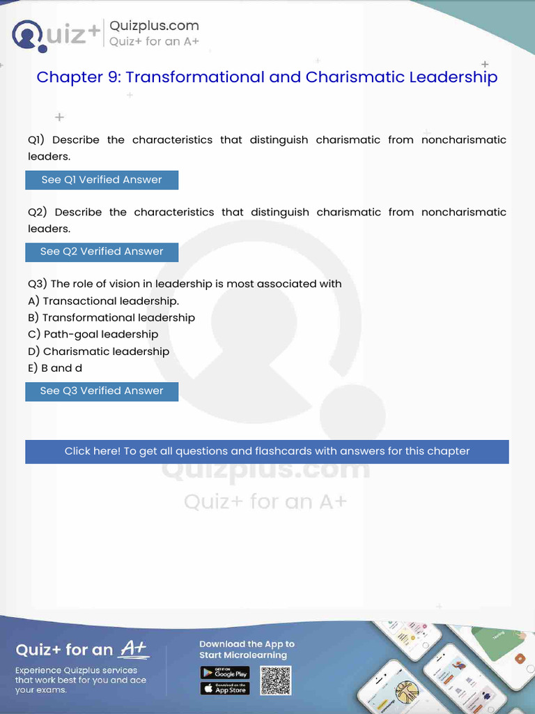 Describe The Characteristics That Distinguish Charismatic From ...