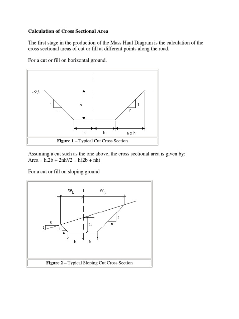 Calculation of Cross Sectional Area | PDF