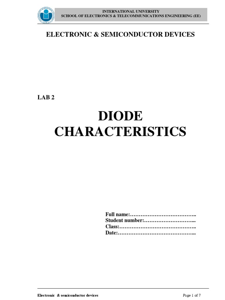 Lab 2 - Diode Characteristics | PDF | Diode | Rectifier