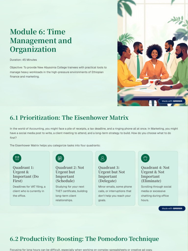 Module 6 Time Management and Organization | PDF | Time Management ...