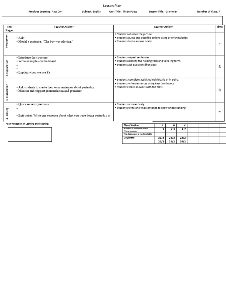 Lesson Plan - Week 4 | PDF