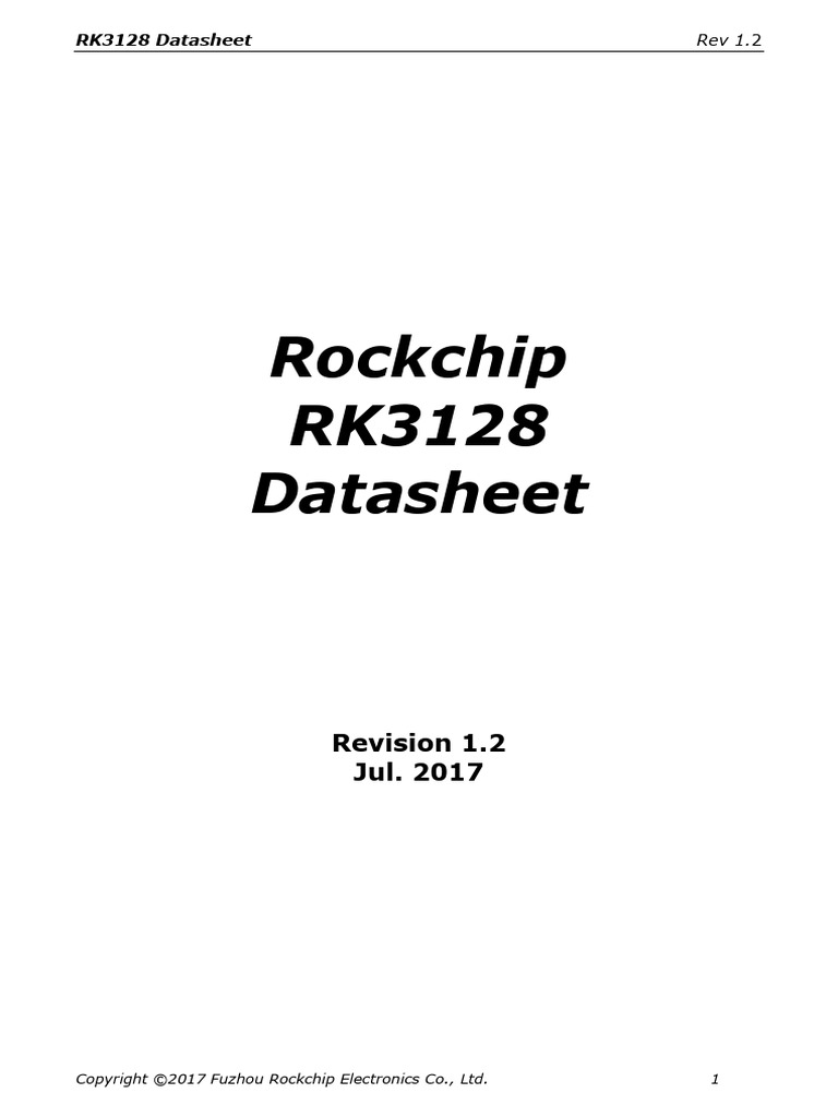 RK3128 Datasheet V1.2 | PDF | Hdmi | Flash Memory