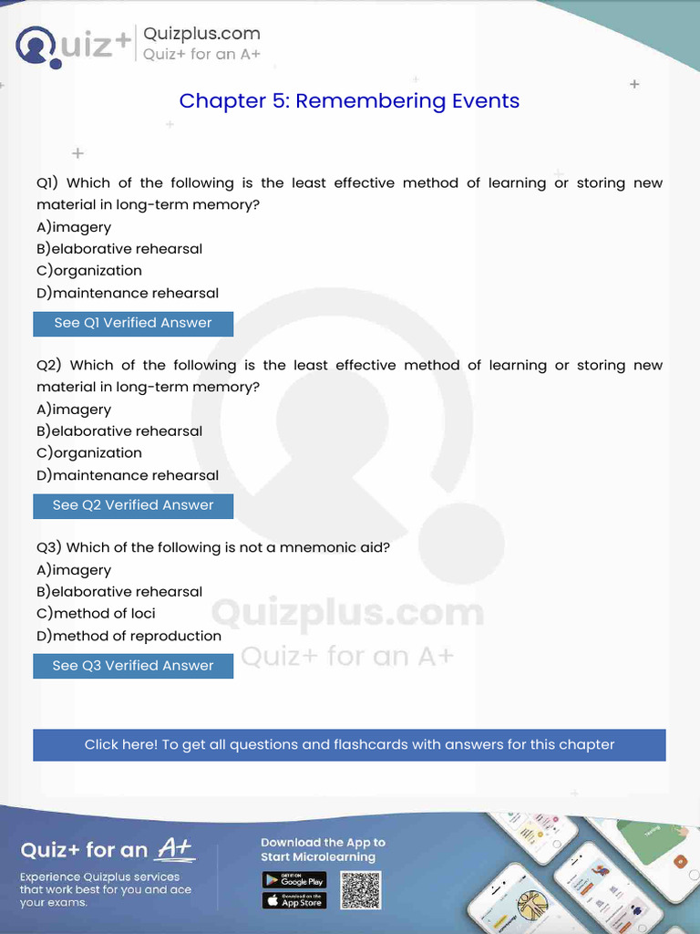 Which of the Following is the Least Effective Method of Learning or ...