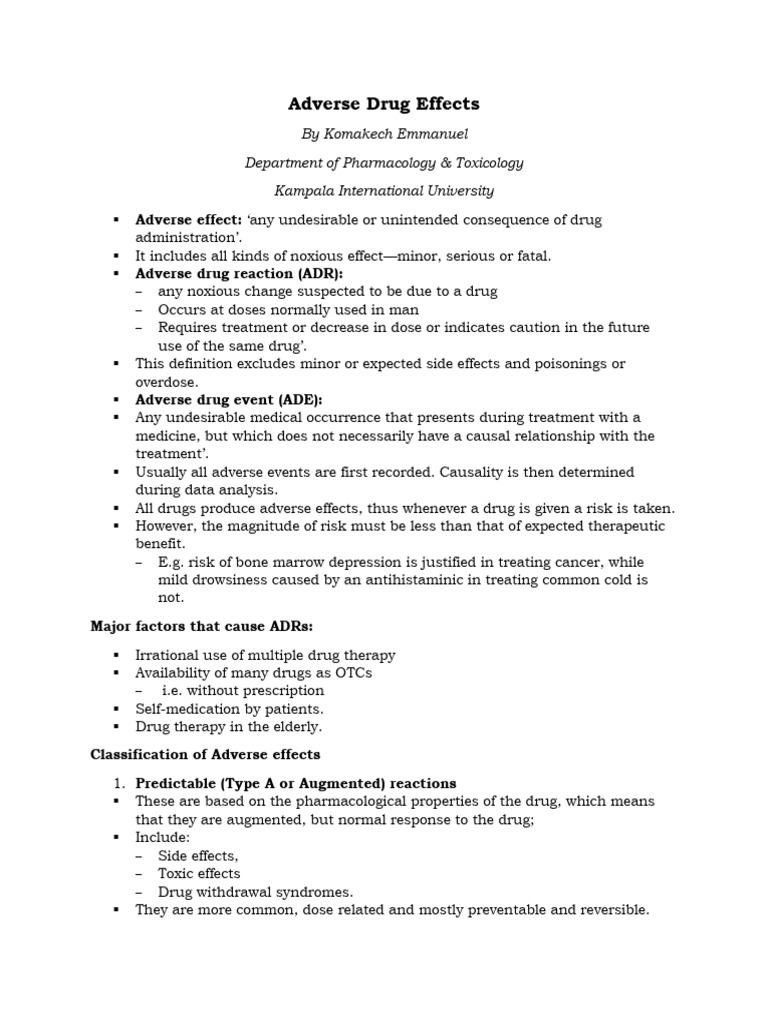 Adverse Drug Effects | PDF | Recreational Drug Use | Pharmacovigilance