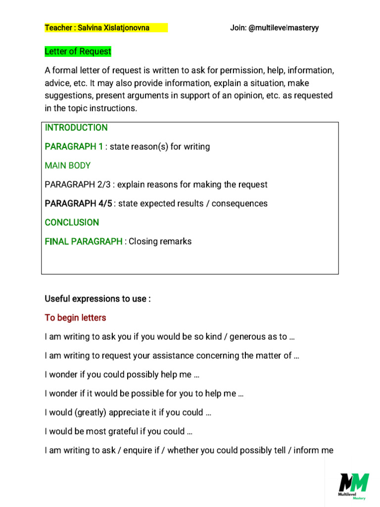 Letter Task 1 | PDF