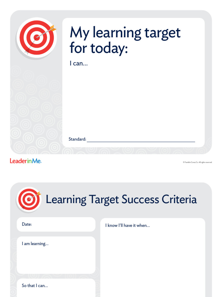 Learning Targets Poster | PDF