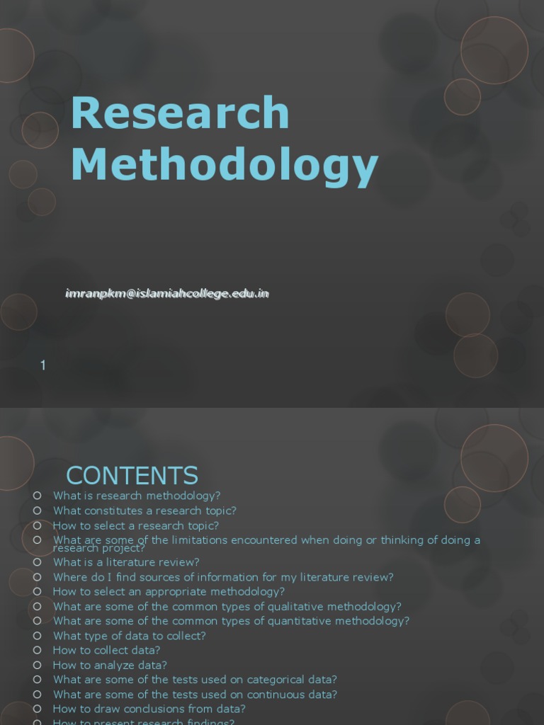 Research Methodology | PDF | Quantitative Research | Categorical Variable