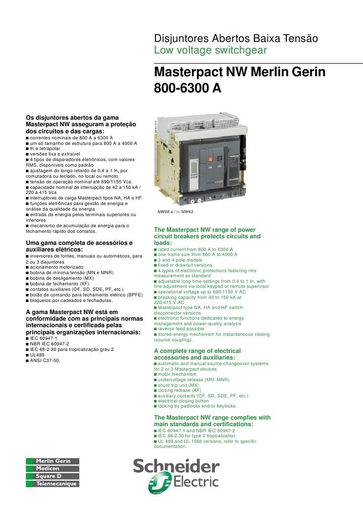 Masterpact NW | Download grátis PDF | Quantidades físicas | Força