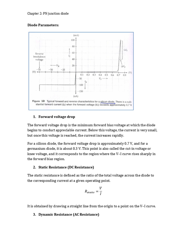 Diode Parameters And Rectifier Notes Pdf Rectifier Diode 1190