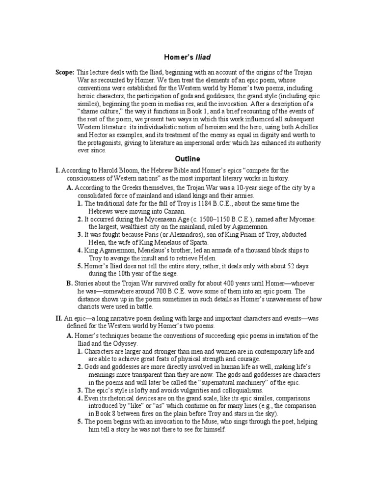 Homer's Iliad | PDF | Hector | Achilles